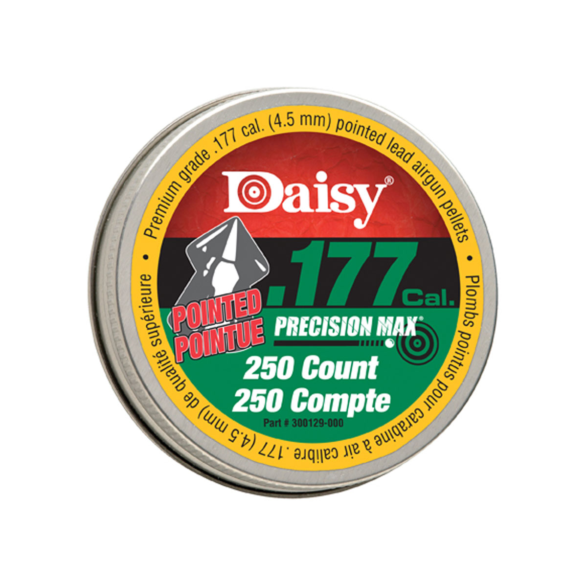 Daisy .177 Caliber PrecisionMax Pointed Pellets, 250-Count Tin - Daisy