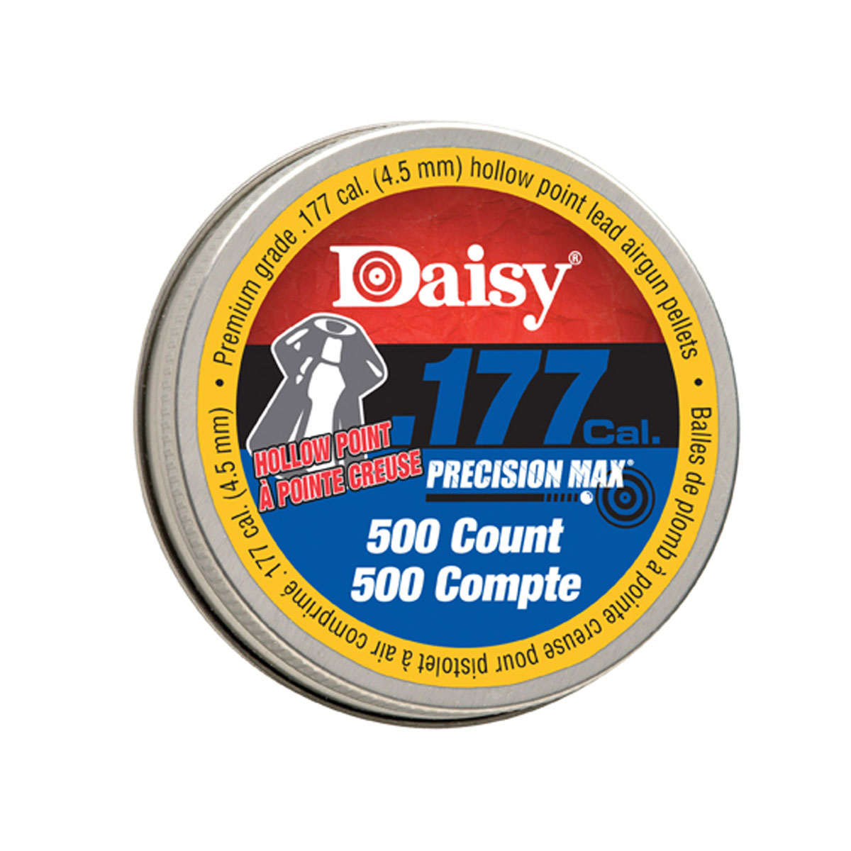 Daisy .177 Caliber PrecisionMax Hollow-Point Pellets, 500-Count Tin - Daisy