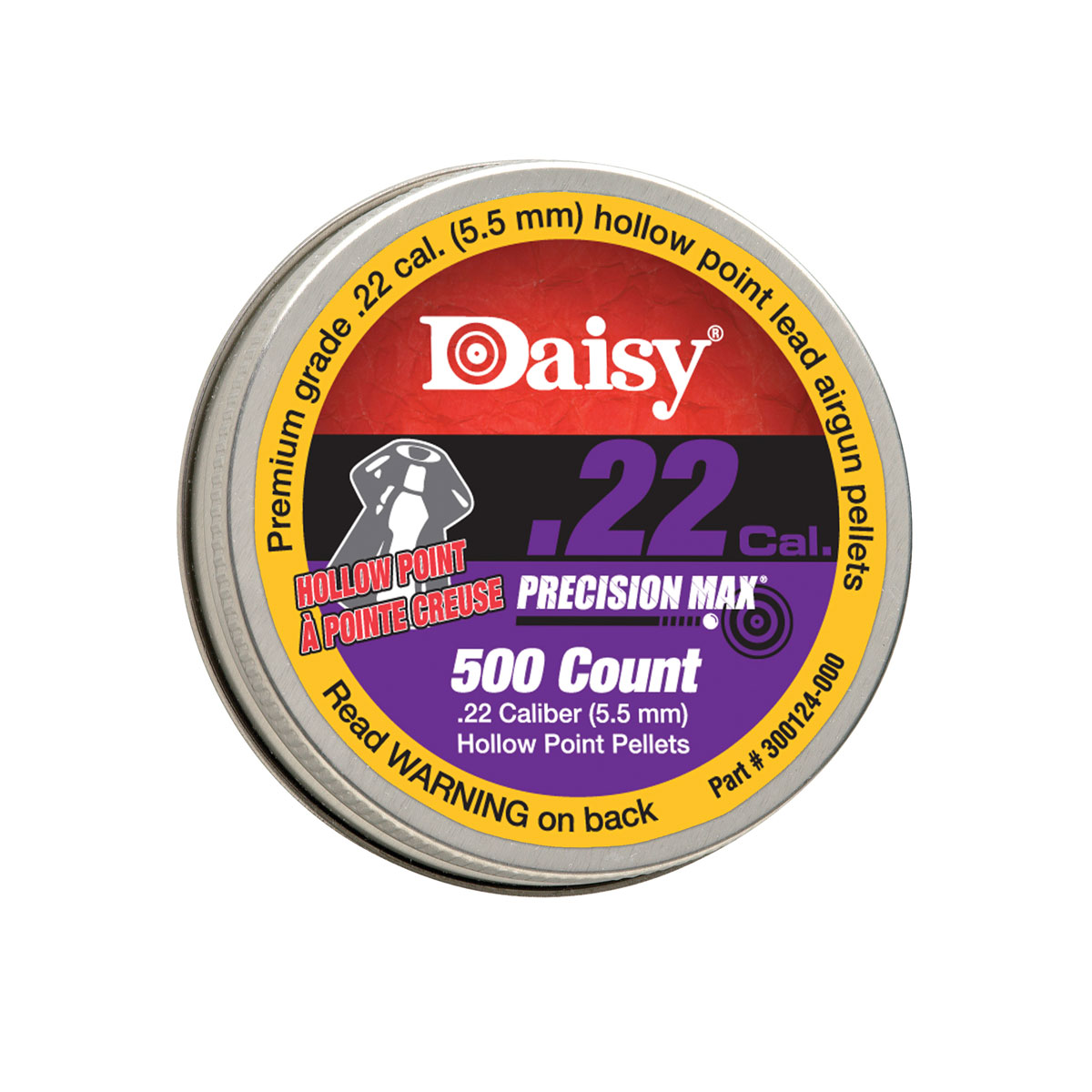 Daisy .22 Caliber PrecisionMax Hollow-Point Pellets, 500-Count - Daisy