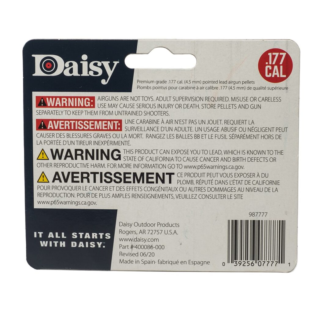 Daisy .177 Caliber PrecisionMax Pointed Pellets, 250-Count Tin - Daisy