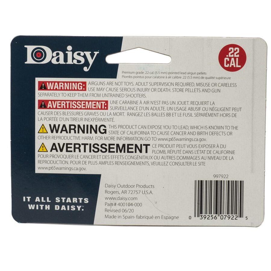 Daisy .22 Caliber PrecisionMax Pointed Pellets, 250-Count - Daisy
